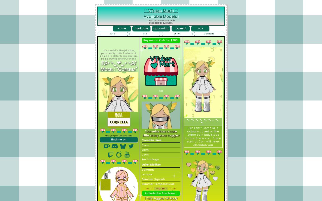 VTuberMart Available Models